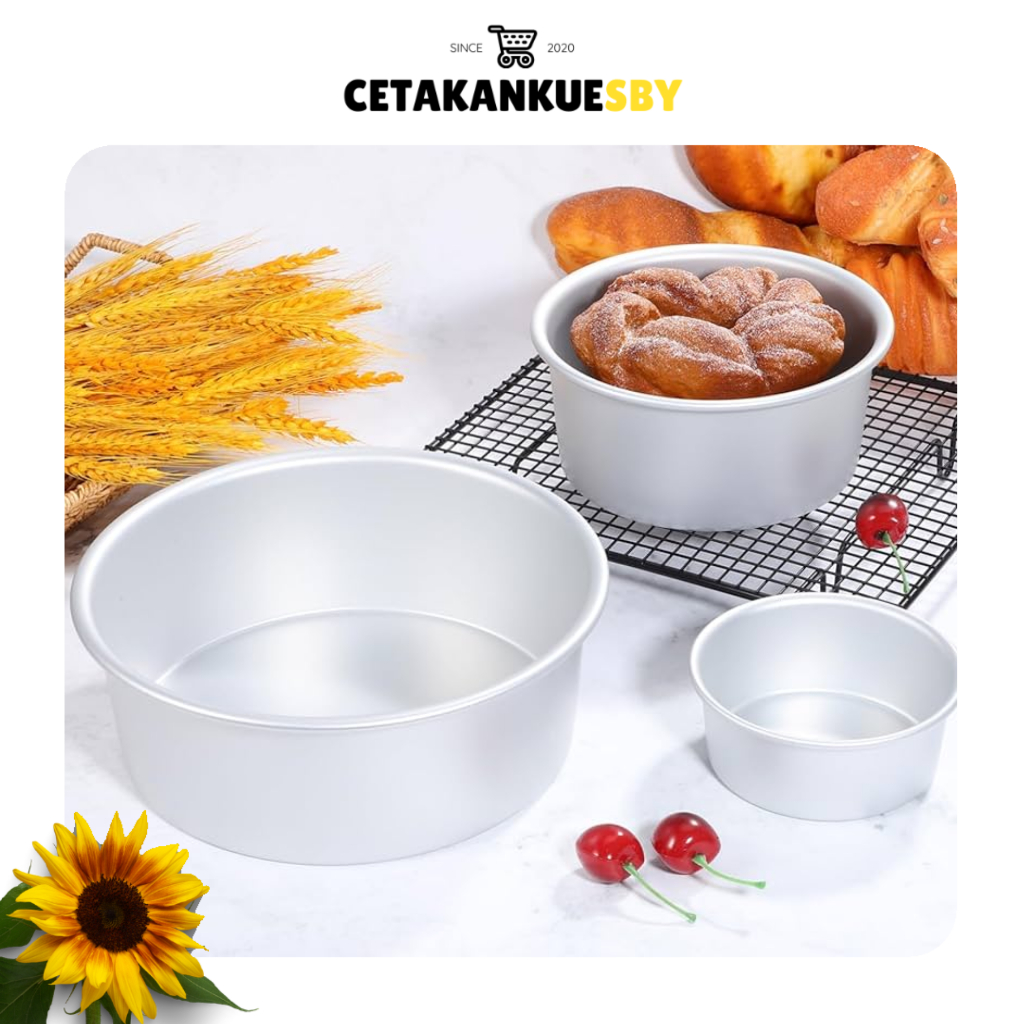 Jual (CKS) Loyang Bulat Press Tanpa Sambungan / Loyang Cheese Cake ...