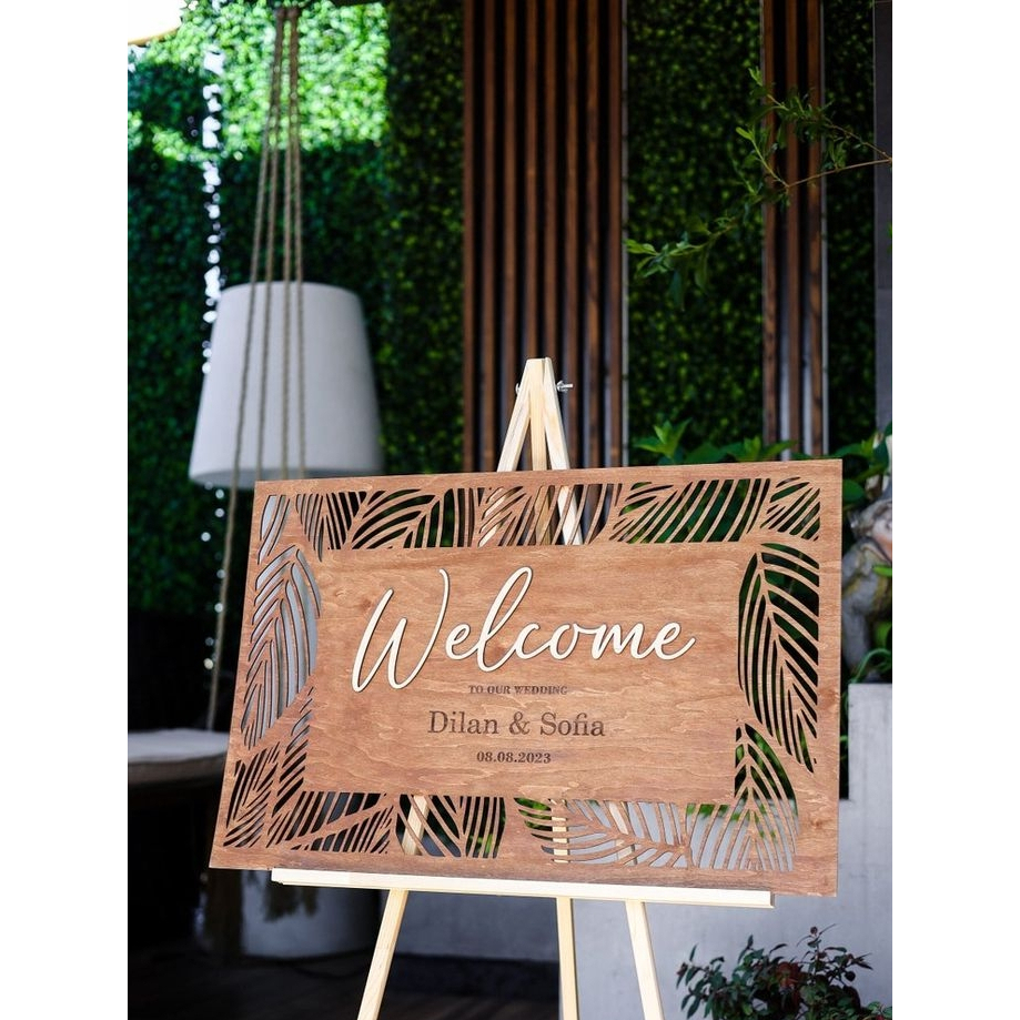 Jual Welcome Sign Papan selamat datang kayu laser cut custom | Shopee ...