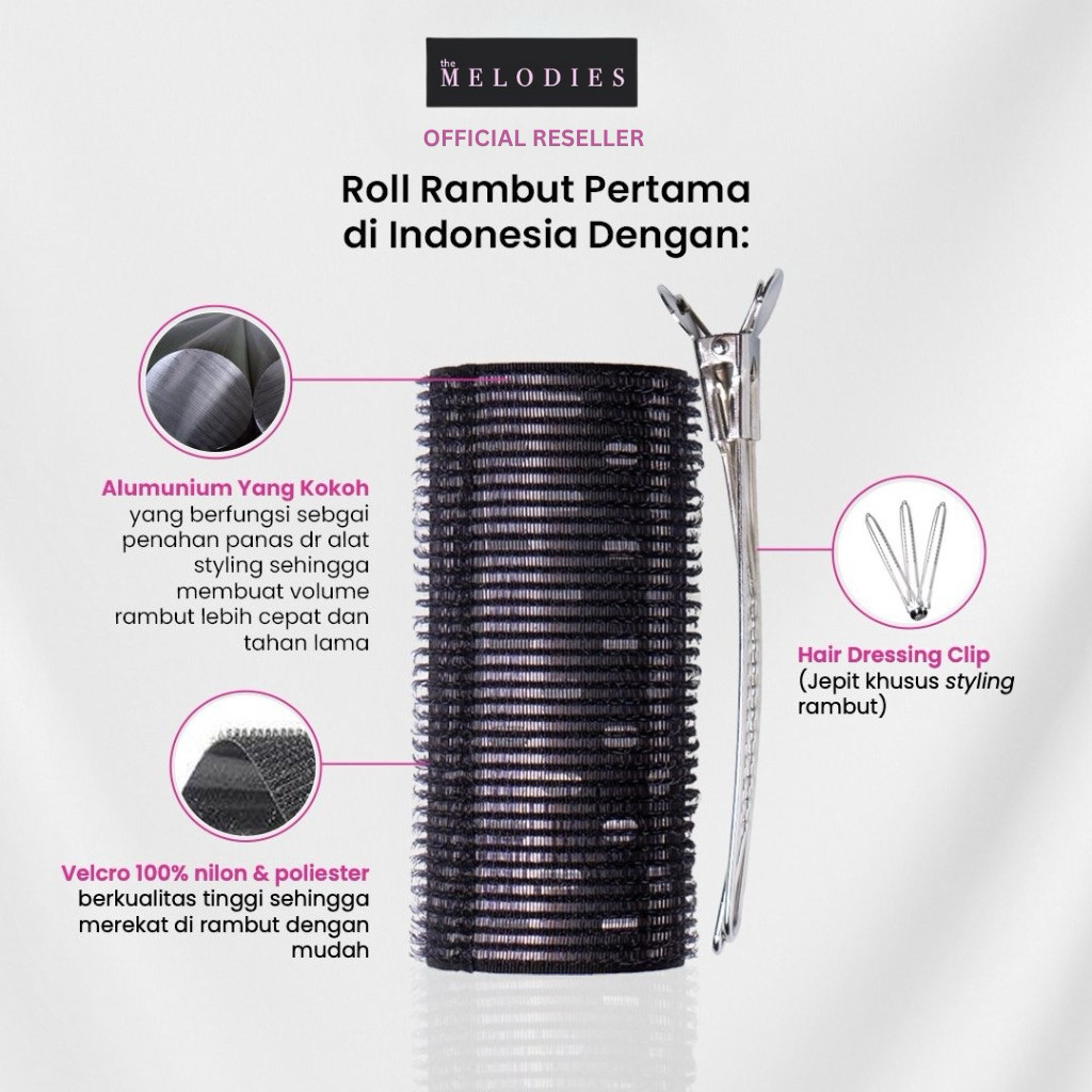 Jual ROLL RAMBUT JUMBO DENGAN JEPIT - 12cm - THE MELODIES KHUSUS ...
