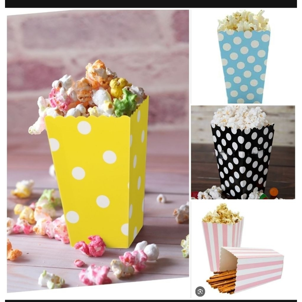 Jual (12bh) Box Popcorn Box Snack Motif / Box Permen UlangTahun ...