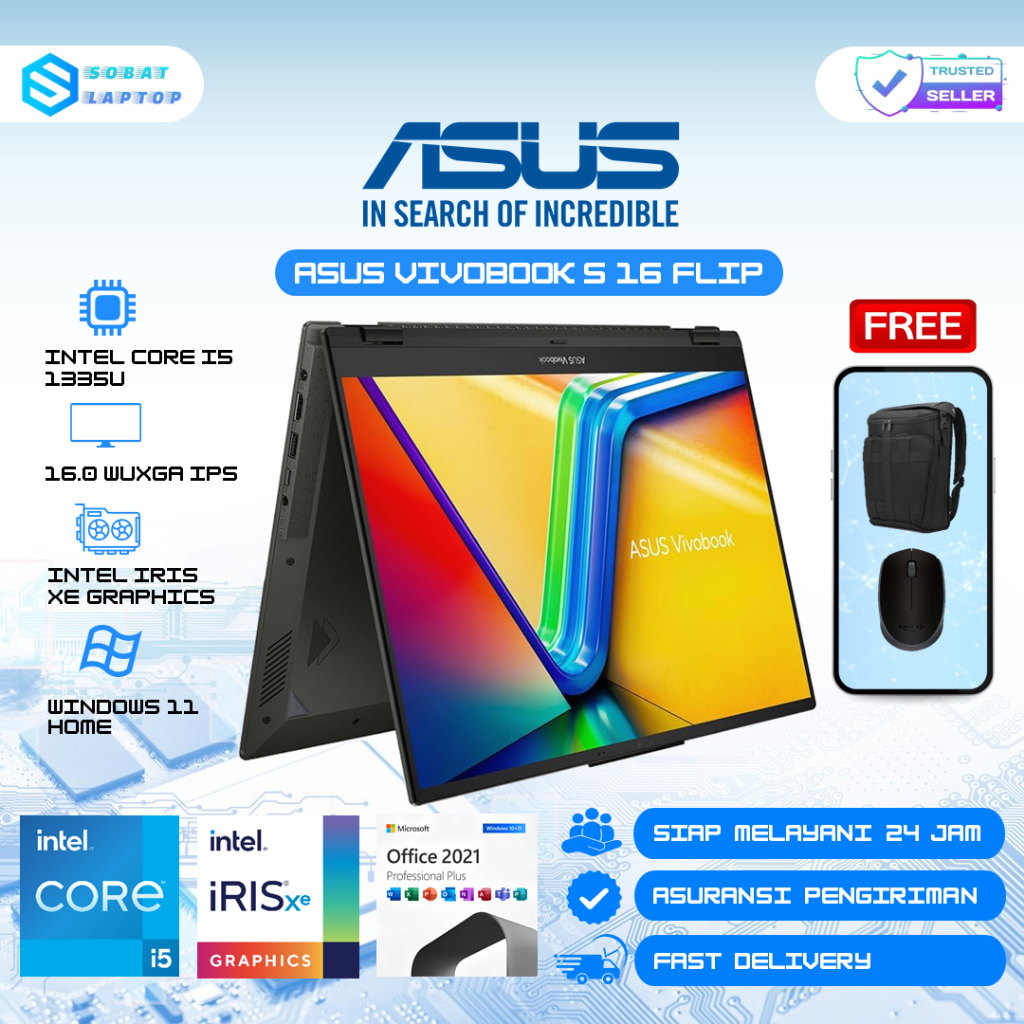 Jual Asus Vivobook S16 Flip TP3604VA Intel Core i5 1335U RAM 16GB SSD ...
