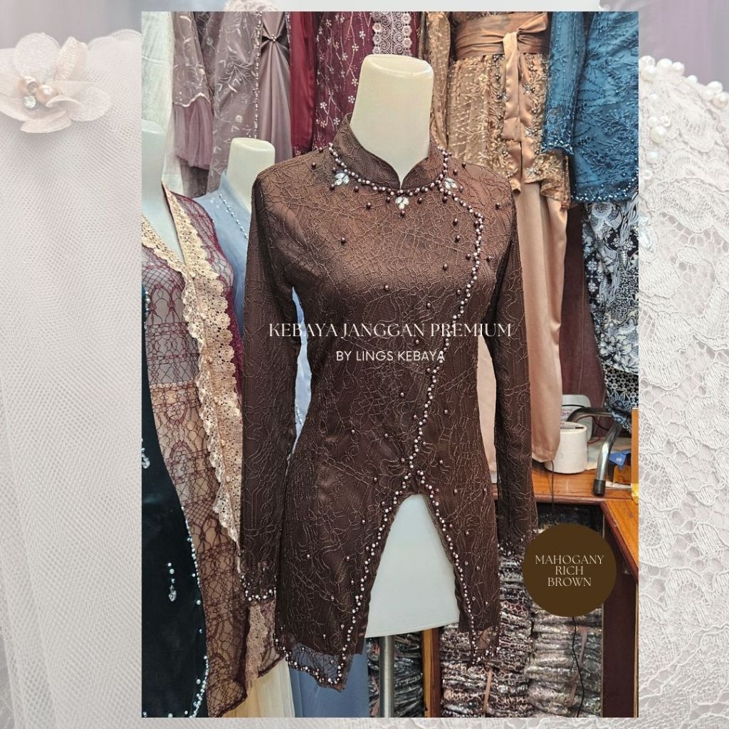 Jual Kebaya Janggan Premium Wisuda Kondangan Lamaran Bridesmaid Burgundy Mahogany Blue Navy Nude ...