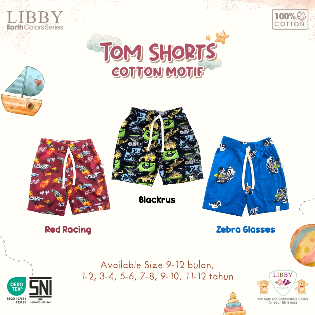 Jual LIBBY Earth Celana Pendek Katun Motif Bayi & Anak Laki-Laki Tom Short Cotton Boy 9 Bulan ...