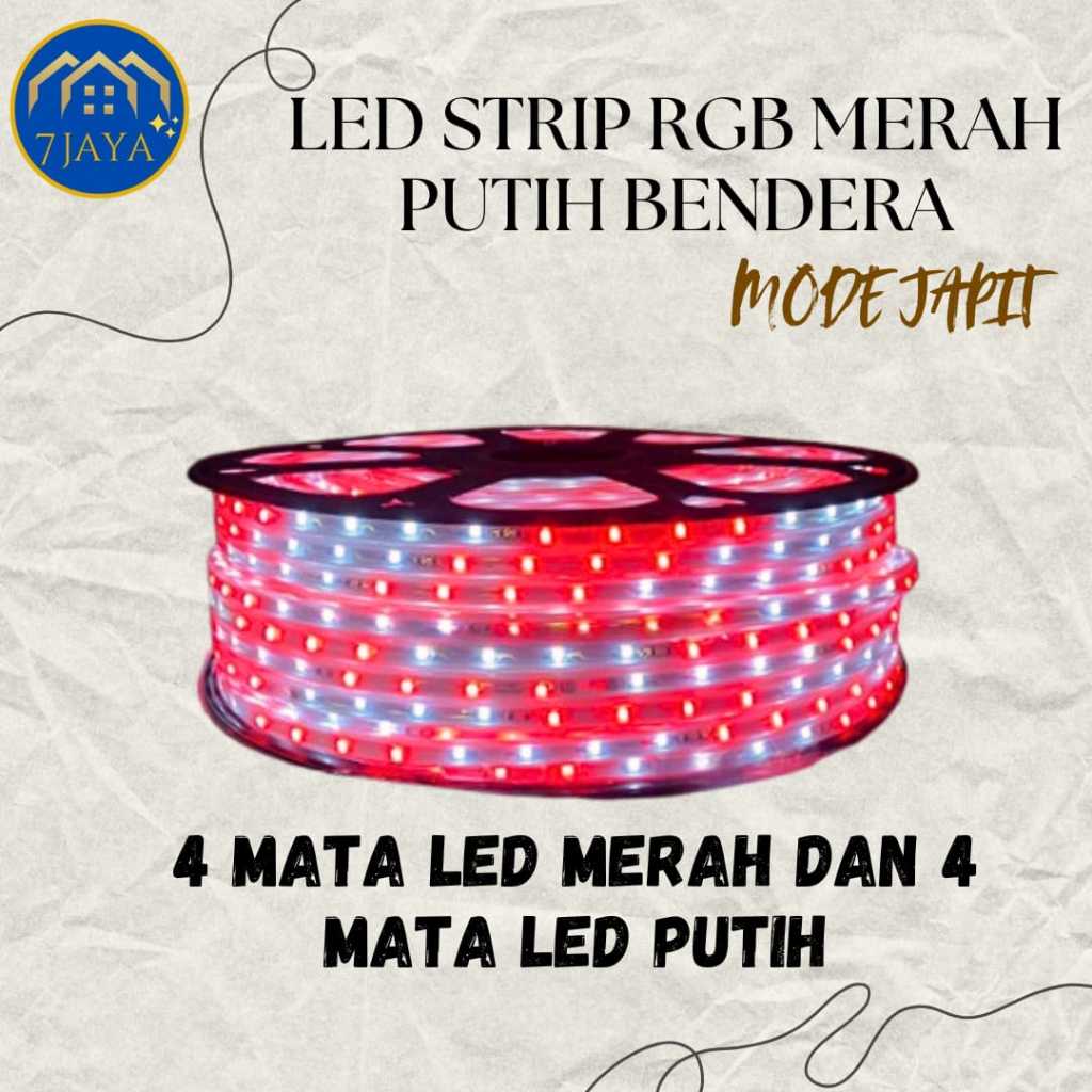 Jual LED STRIP RGB MERAH PUTIH BENDERA 48LED 100M | Shopee Indonesia