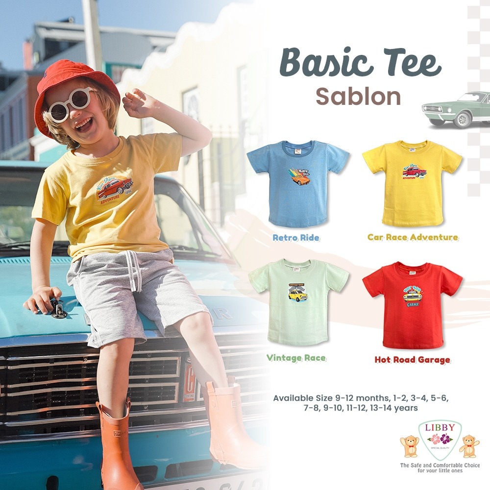 Jual LIBBY Earth Kaos Atasan Polos Katun Sablon Anak Unisex 9 Bulan - 14 Tahun Basic Tee Sablon ...