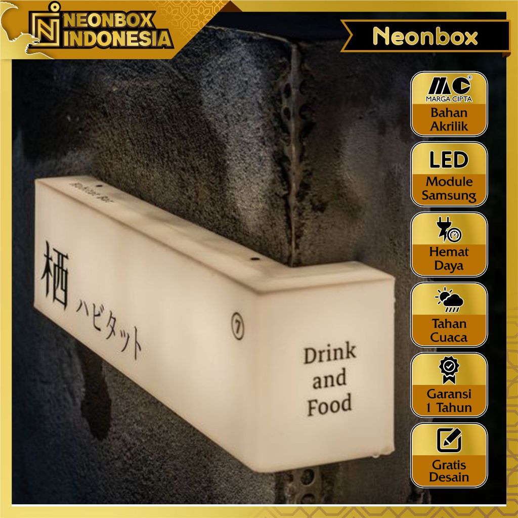 Jual Neonbox Siku Neonbox Sudut Full Akrilik Custom Ukuran Free Desain ...
