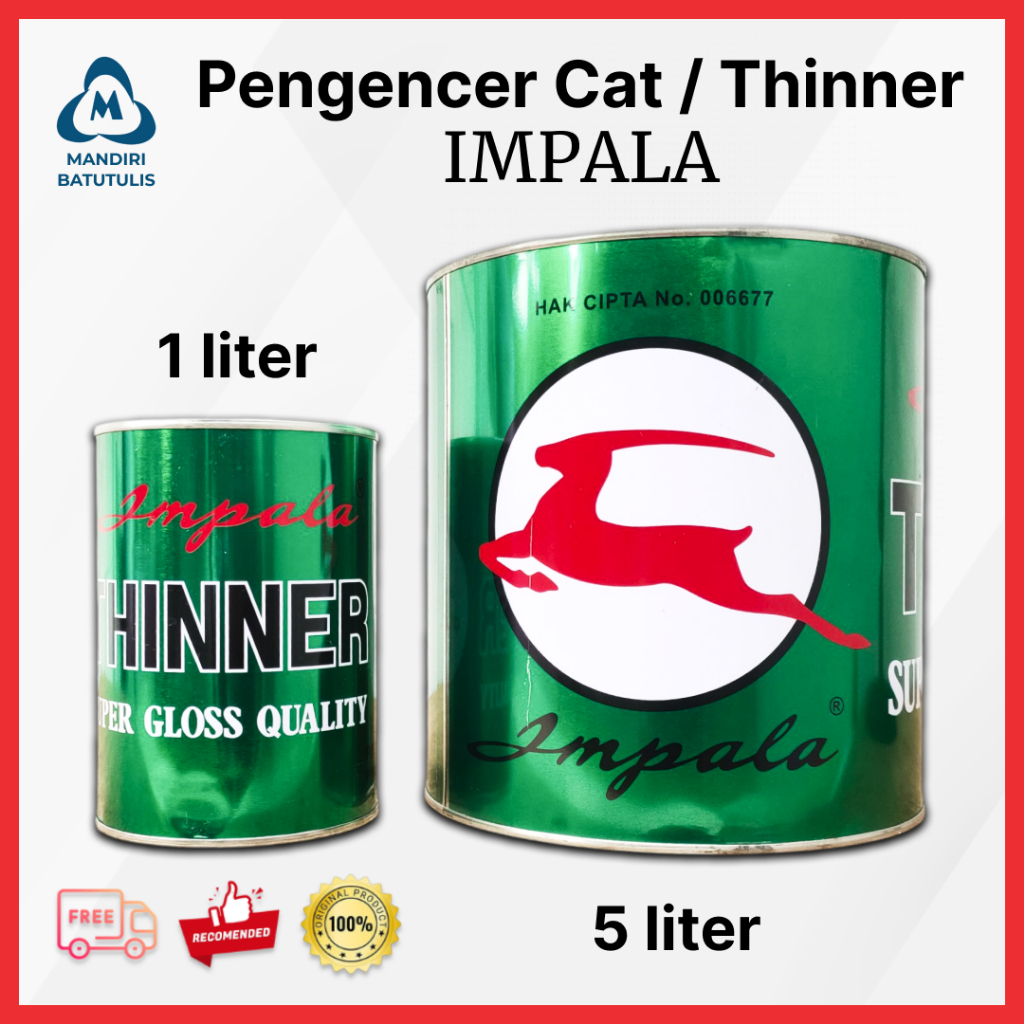Jual THINNER IMPALA Kaleng 5 Liter / TINER IMPALA / PENGENCER CAT | Shopee Indonesia