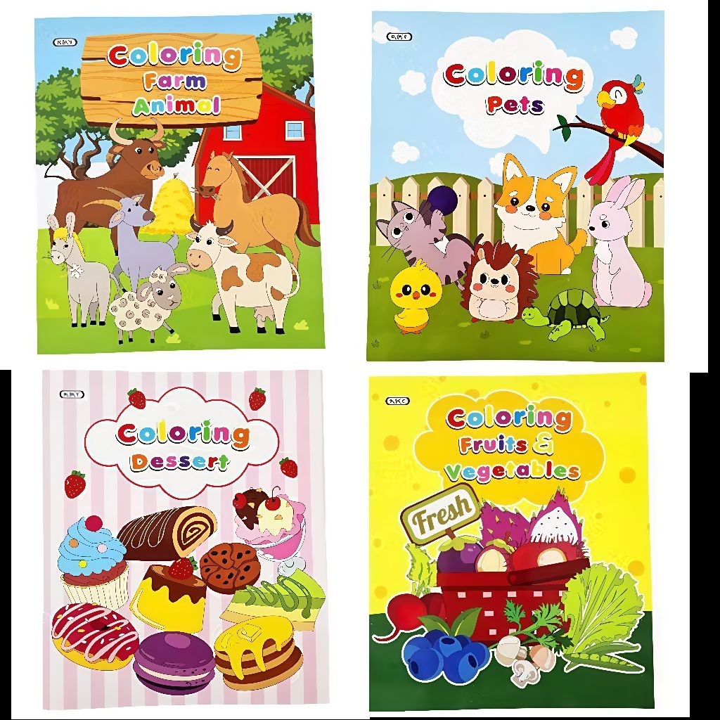 Jual Buku Mewarnai/Coloring Book kiky Bahasa inggris Ukuran Tanggung 24 ...