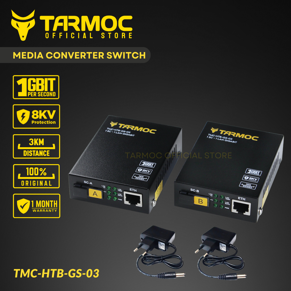 Jual Tarmoc TMC-HTB-GS-03 | Media Converter 1 FO 1 LAN Gigabit | Shopee Indonesia