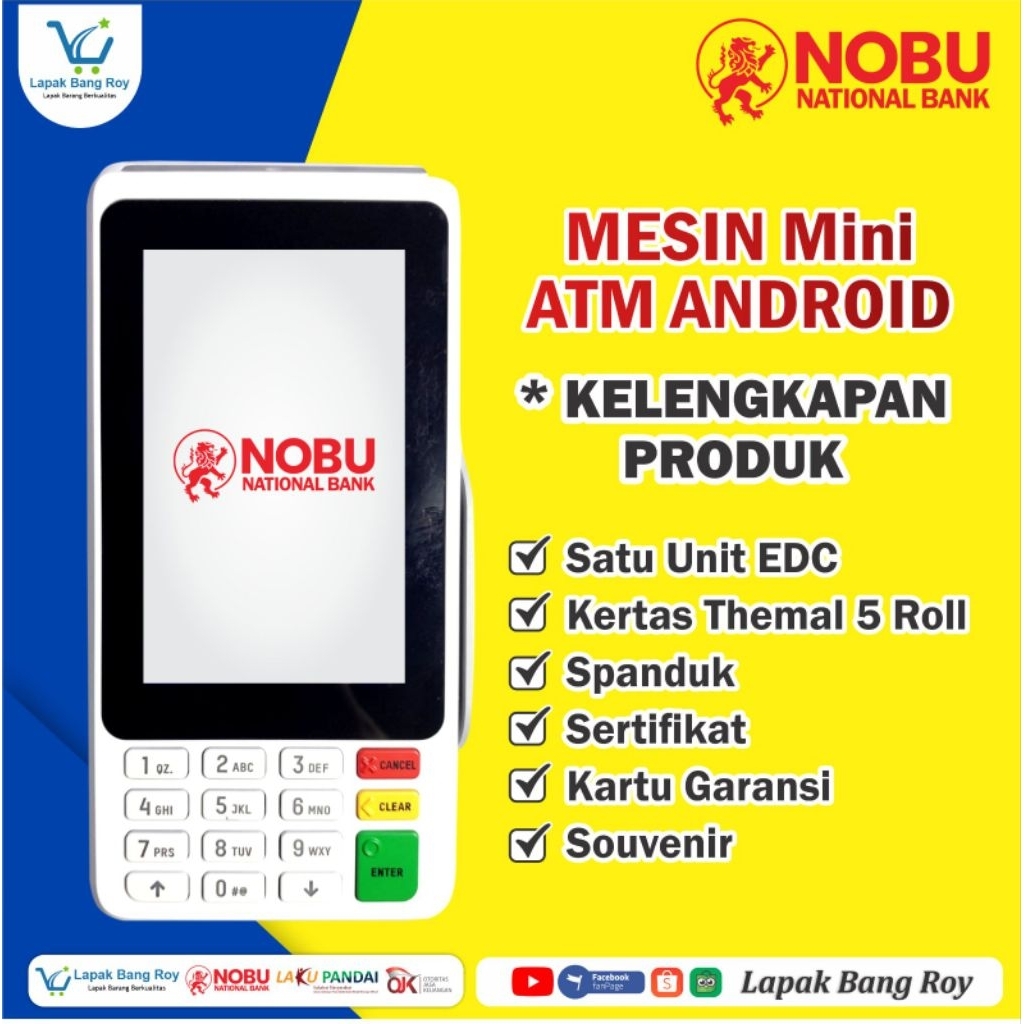 Jual Mesin EDC Android Mini ATM NOBU Type T3 || Support Banyak Kartu ...
