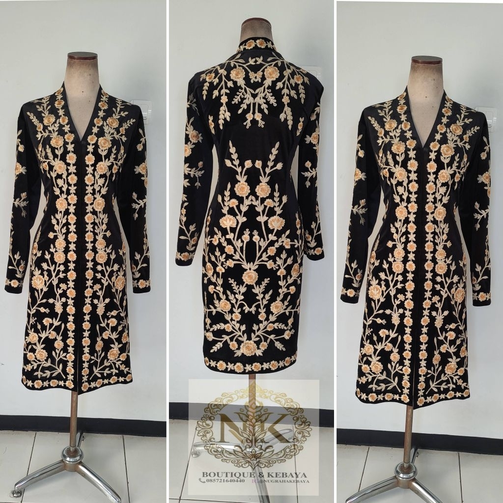 Jual kebaya bludru hitam, mewah dan eksklusif. untuk MUA, rias ...