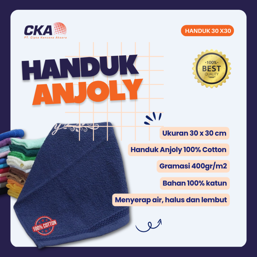 Jual Custom Bordir Handuk Anjoly 30x30 cm | Shopee Indonesia