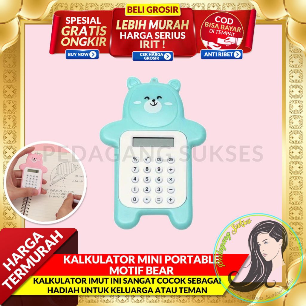 Jual Calculator Mini Portable Motif Bear Kalkulator Portable Mini ...