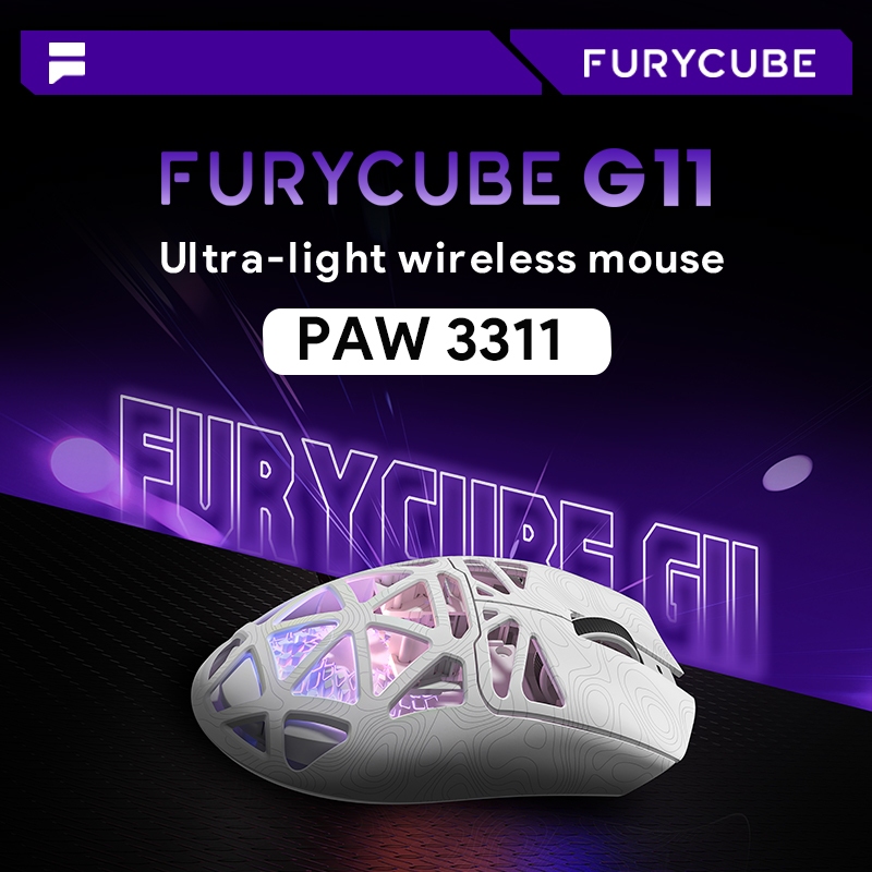Jual FURYCUBE G11 Mouse Contours Wireless Mice PAW3311 Sensor with Macro For Gaming Office 400 ...