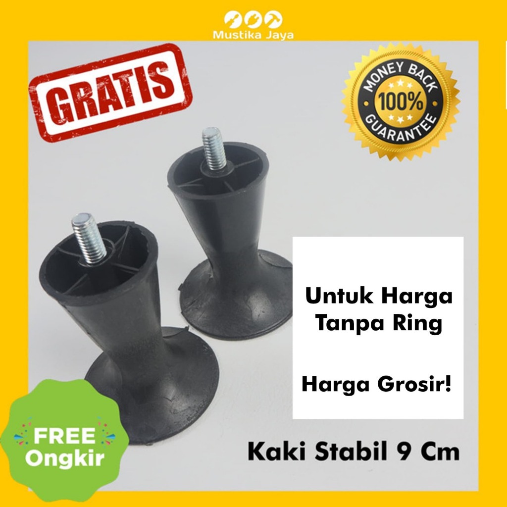 Jual Kaki Stabil 9 CM Bahan PVC Plastik Drat Baut 3/8 M10 No Ring ...