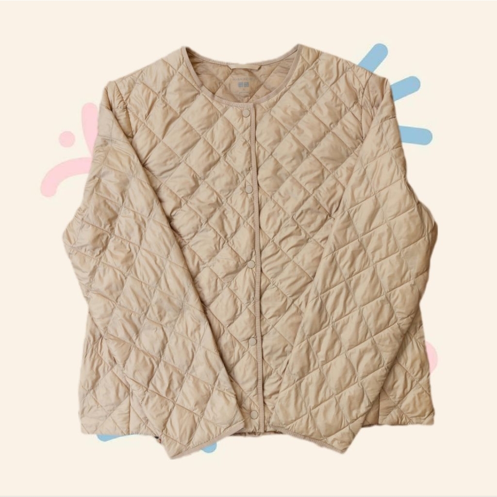 Jual Uniqlo Pufftech Quilted Jacket (Beige) / Second Thrift | Shopee ...