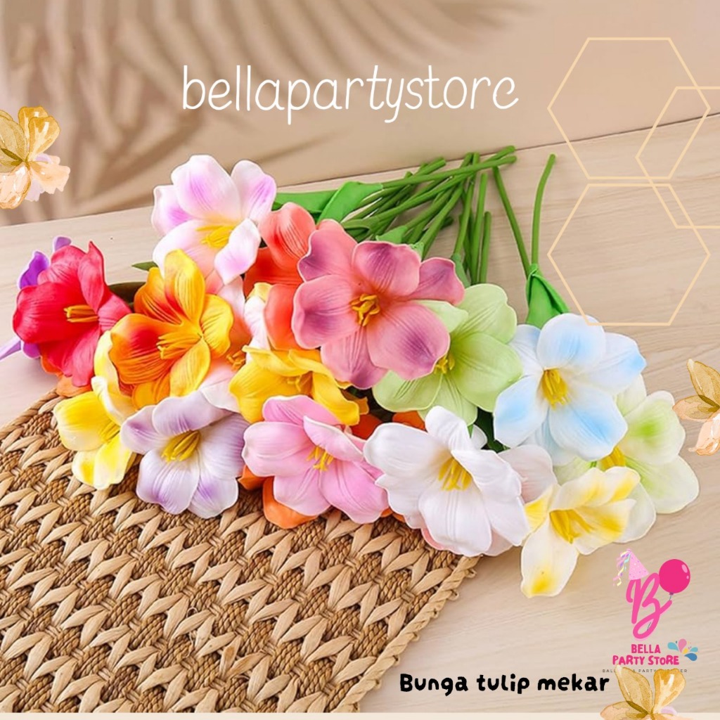 Jual bunga Artificial Bunga tulip mekar 1 Tangkai Bunga Palsu Bahan ...