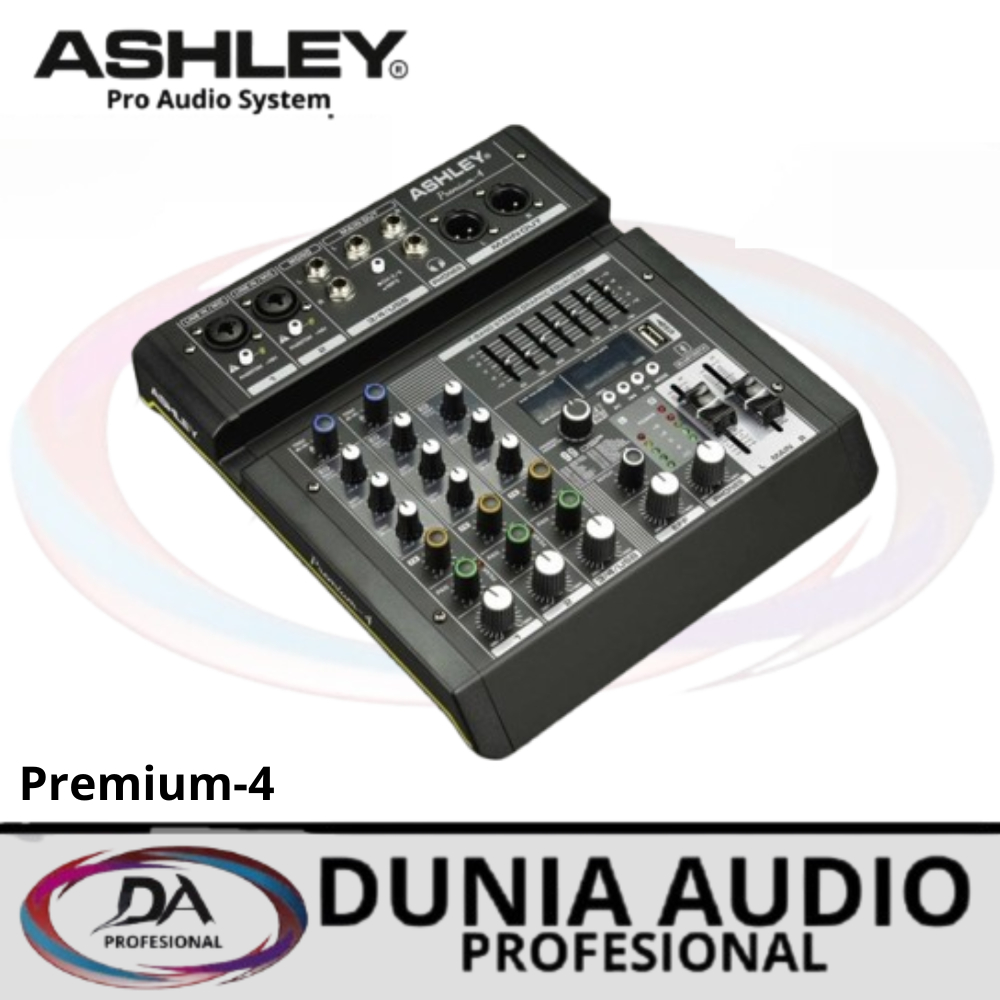 Jual Mixer Ashley Premium 4 Original 4 Channel Bluetooth - USB With Soundcard | Shopee Indonesia