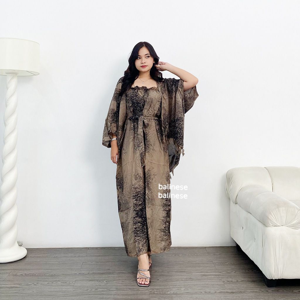 Jual Setelan Akar Dress Becca Outer Dan Daster Motif Akar Rayon Outfit ...