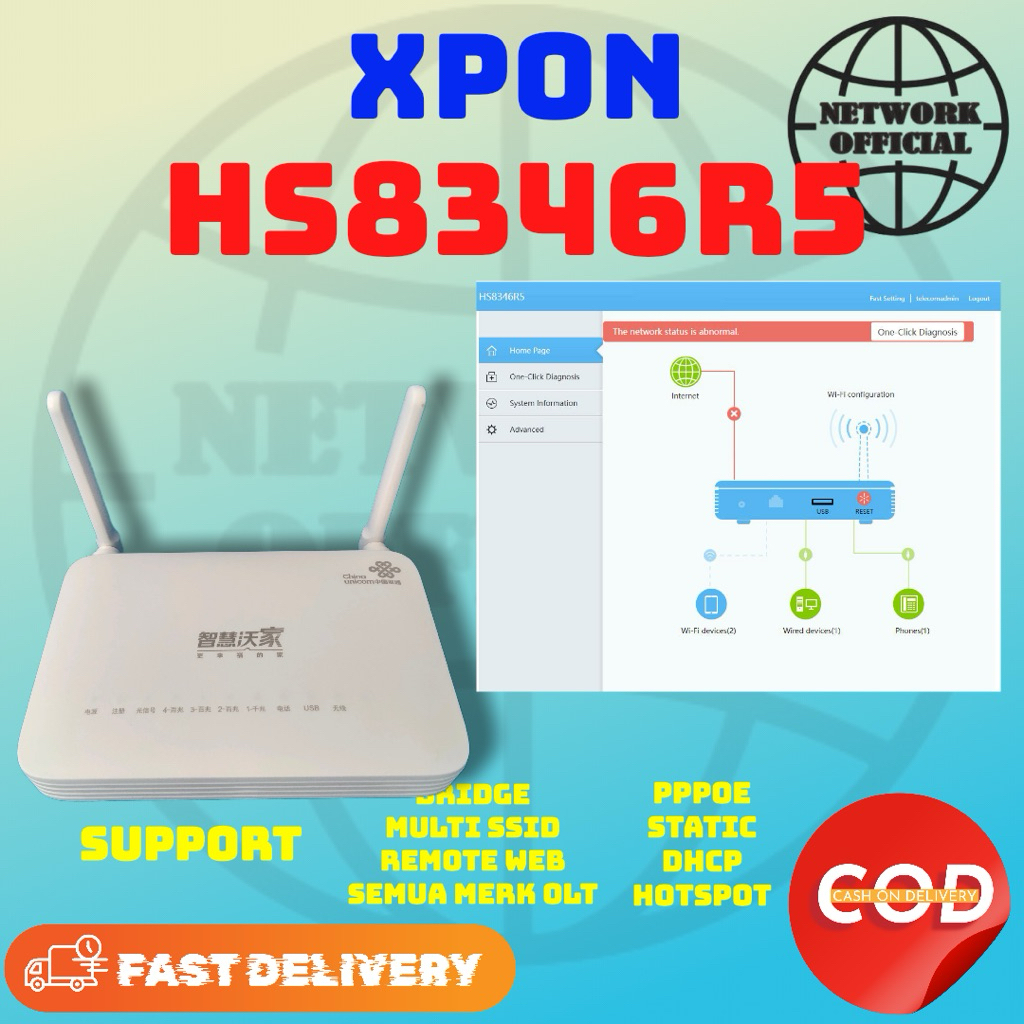 Jual ONU ONT XPON GPON EPON HUAWEI HS8346R5 SUPPORT ALL MODE | Shopee ...