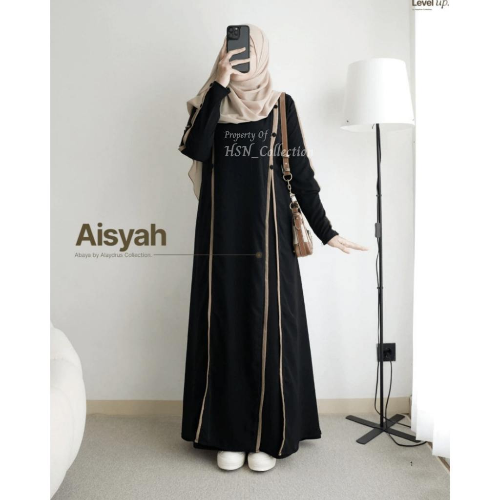 Jual Abaya Hitam Turkey Aisyah Gamis Syari Muslimah Jetblack Hitam ...