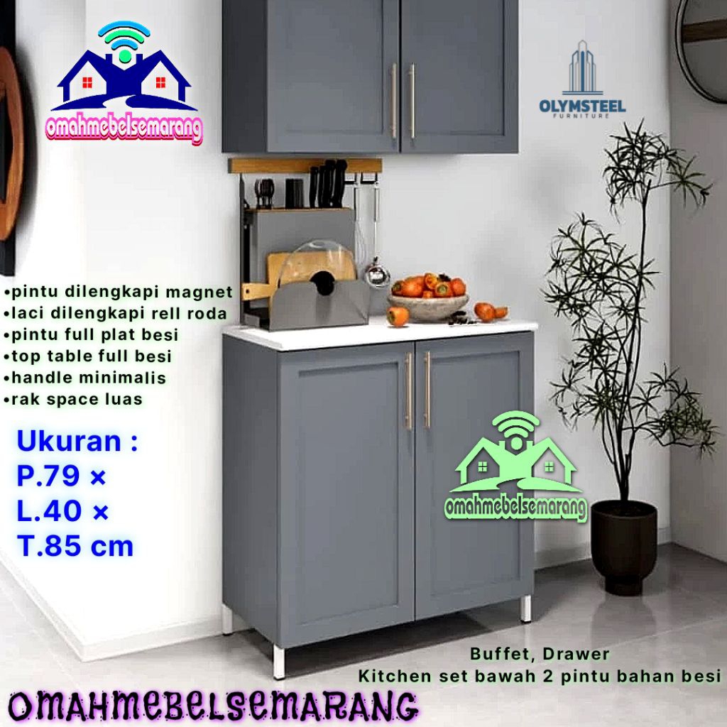 Jual kitchen set bawah 2 pintu bahan besi OLYMSTEEL OKD WIMBLEDON KB 2P ...