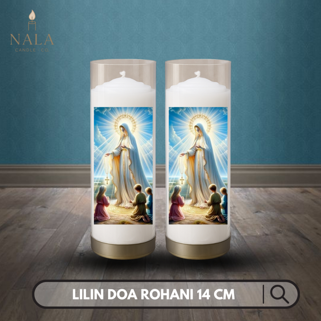 Jual Lilin Doa Rohani Fatima 14 cm Putih untuk Misa & Devosi Altar ...