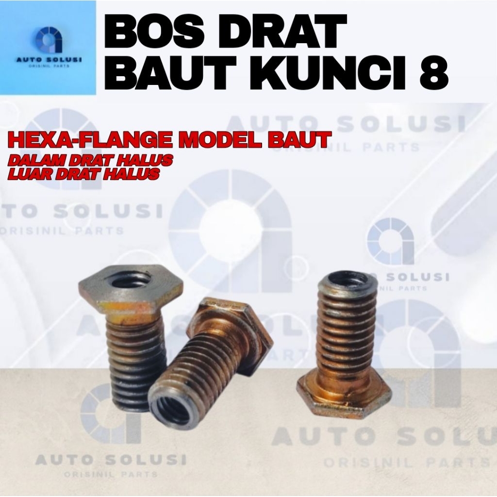 Jual BOS DRAT BAUT KUNCI 8 HEXA-FLANGE MODEL BAUT SIZE M5 x M8 ...