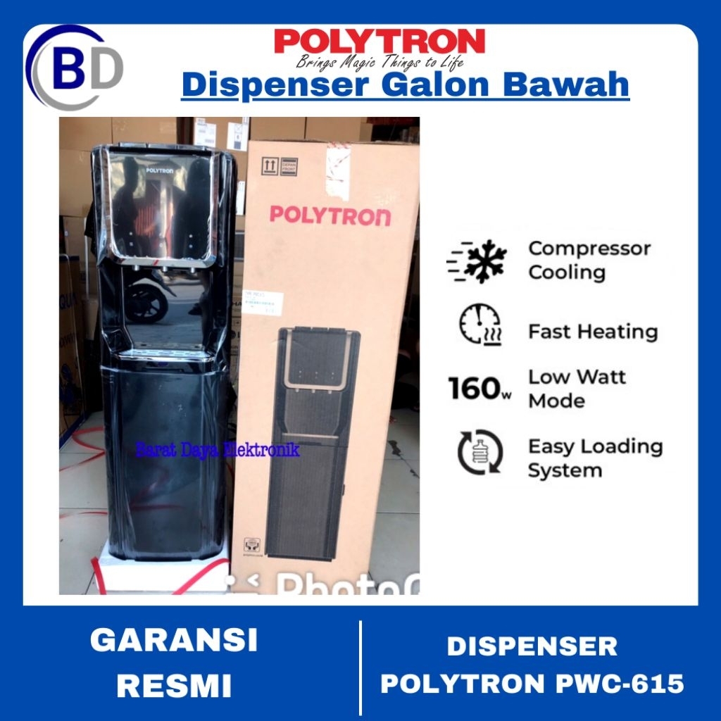 Jual Dispenser Polytron Galon Bawah PWC-615X Dispenser Kompressor | Shopee Indonesia