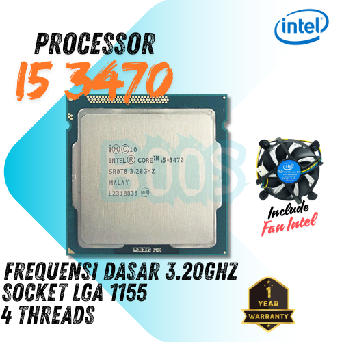 Jual Processor Intel Core i5 3470 Tray 3.20Ghz LGA 1155 Include Fan ...