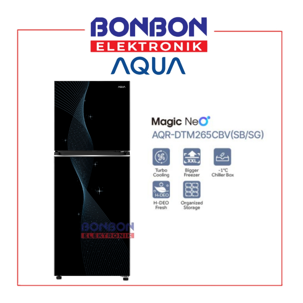 Jual AQUA kulkas 2 Pintu 205L AQR DTM265CBV (SB) / AQR DTM265 / AQR ...