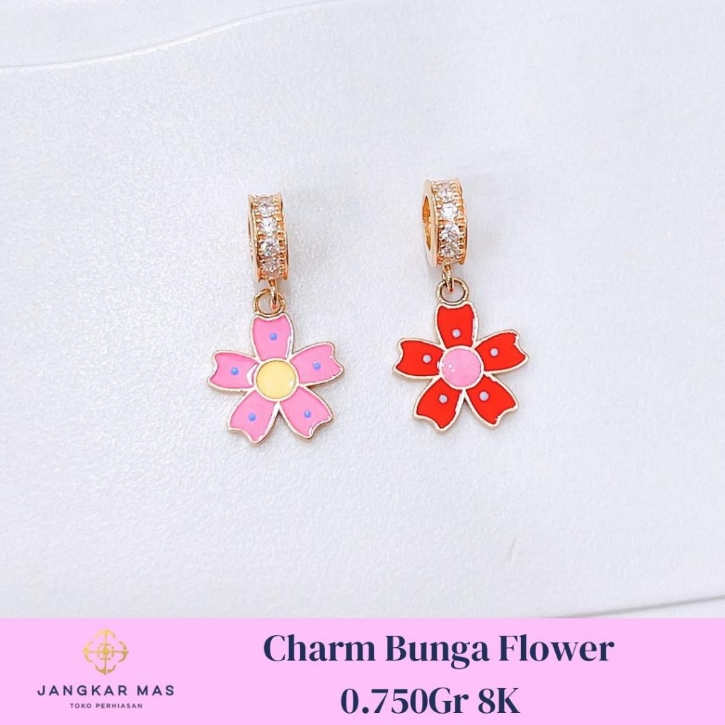 Jual CHARM EMAS BUNGA FLOWER 8K 0.750GR | Shopee Indonesia