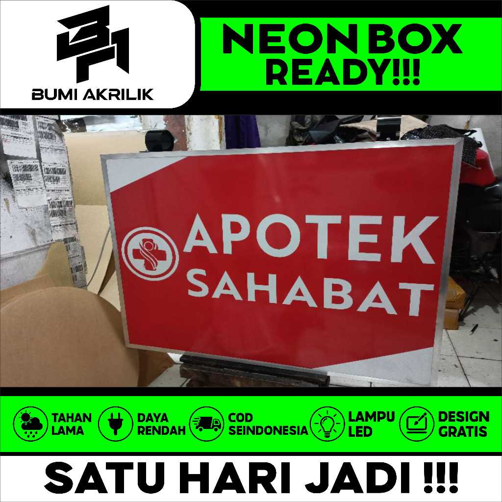 Jual NEON BOX KOTAK UKURAN 25X30 ( FREE DESAIN BISA CUSTOM ) | Shopee ...