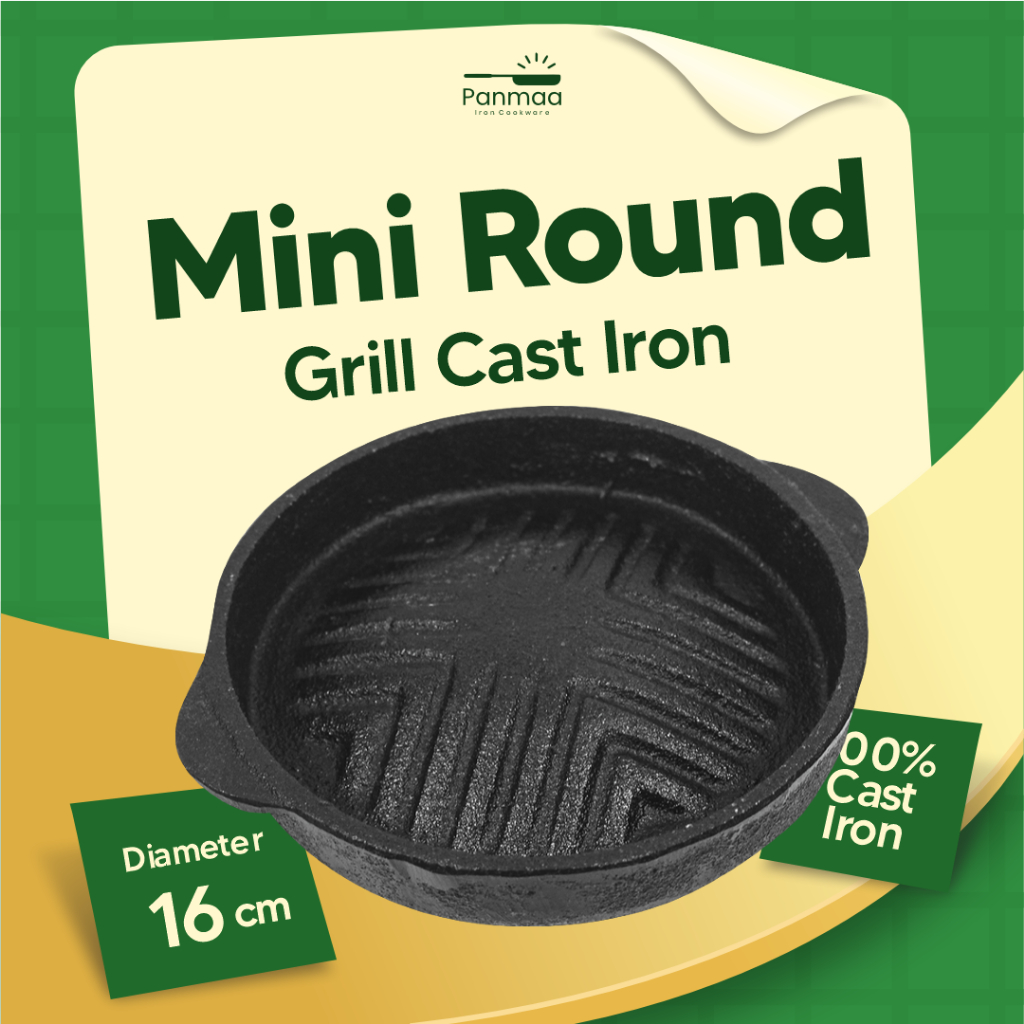 Jual Piring Mini Round Grill / Hot Plate Steak (16 cm) | Shopee Indonesia