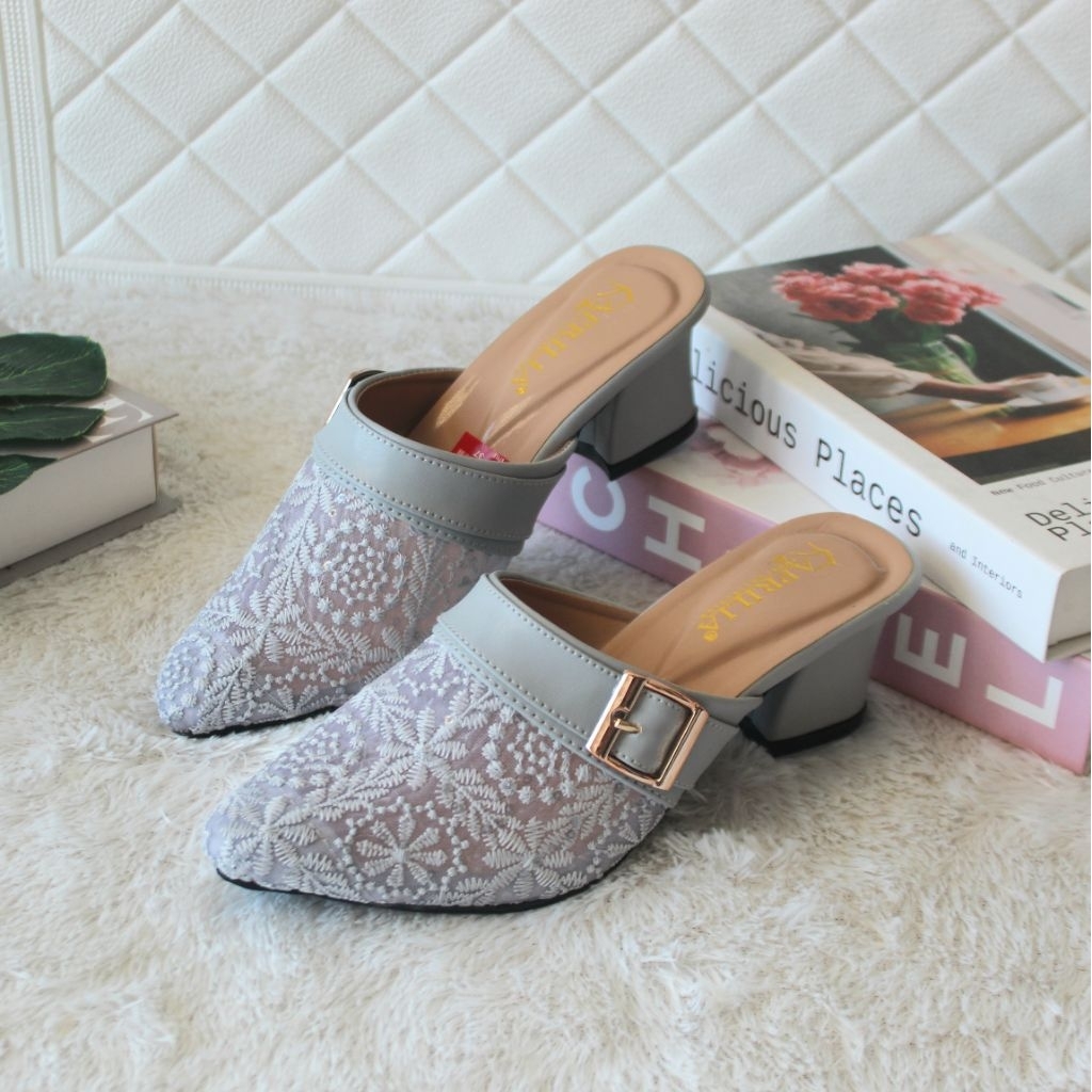 Jual Sepatu sandal brukat wanita hak tahu 5cm terbaru kekinian heels ...