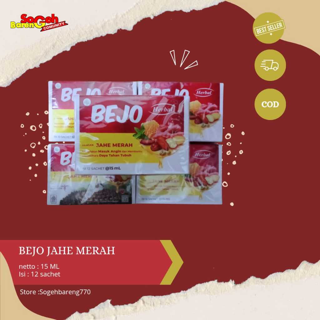 Jual BEJO JAHE MERAH- 5 BOX-ISI 12 CUSHET | Shopee Indonesia