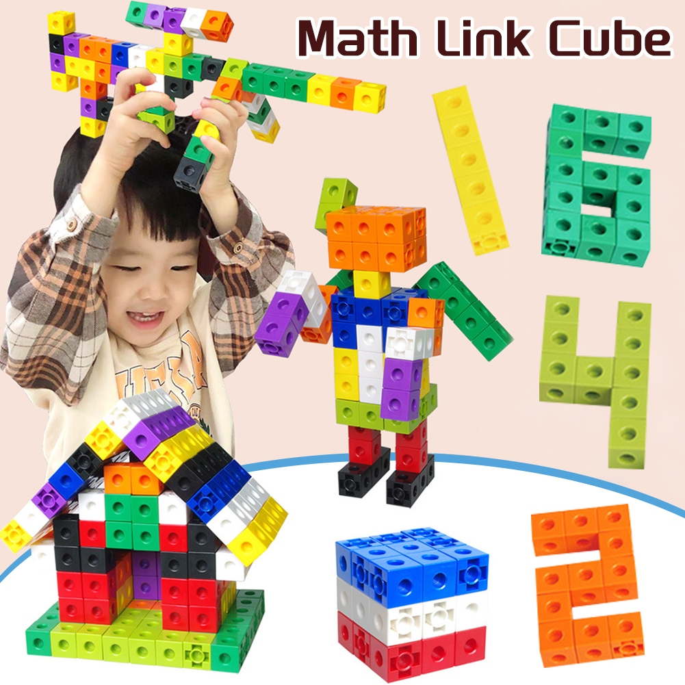 Jual Mainan edukasi linking cubes, math link cube, Balok belajar ...
