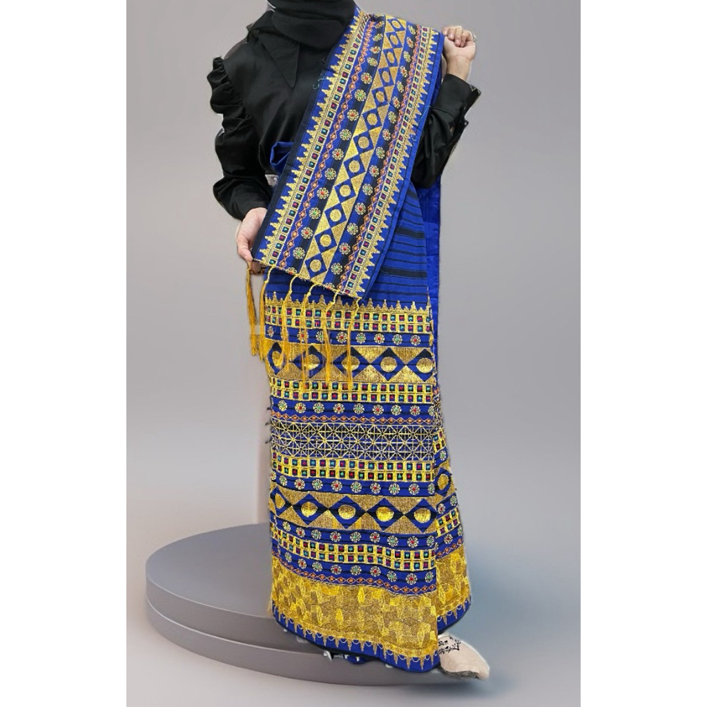 Jual bisa cod tapis tenun bordir lampung koin biru | Shopee Indonesia