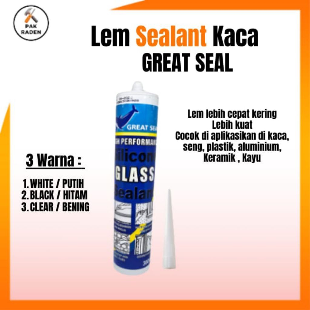 Jual Lem Silicon Lem Sealant Botol Lem Kaca Great seal | Shopee Indonesia