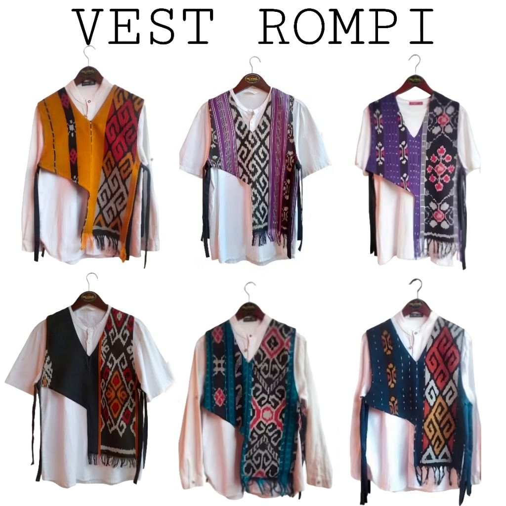 Jual Vest rompi kekinian, bahan tenun ikat asli kombinasi toyobo, untuk ...