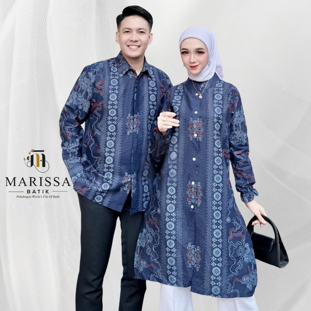 Jual Batik Tunik Couple Modern Set Pakaian Couple Kemeja Batik Pria Premium Baju Batik Couple ...
