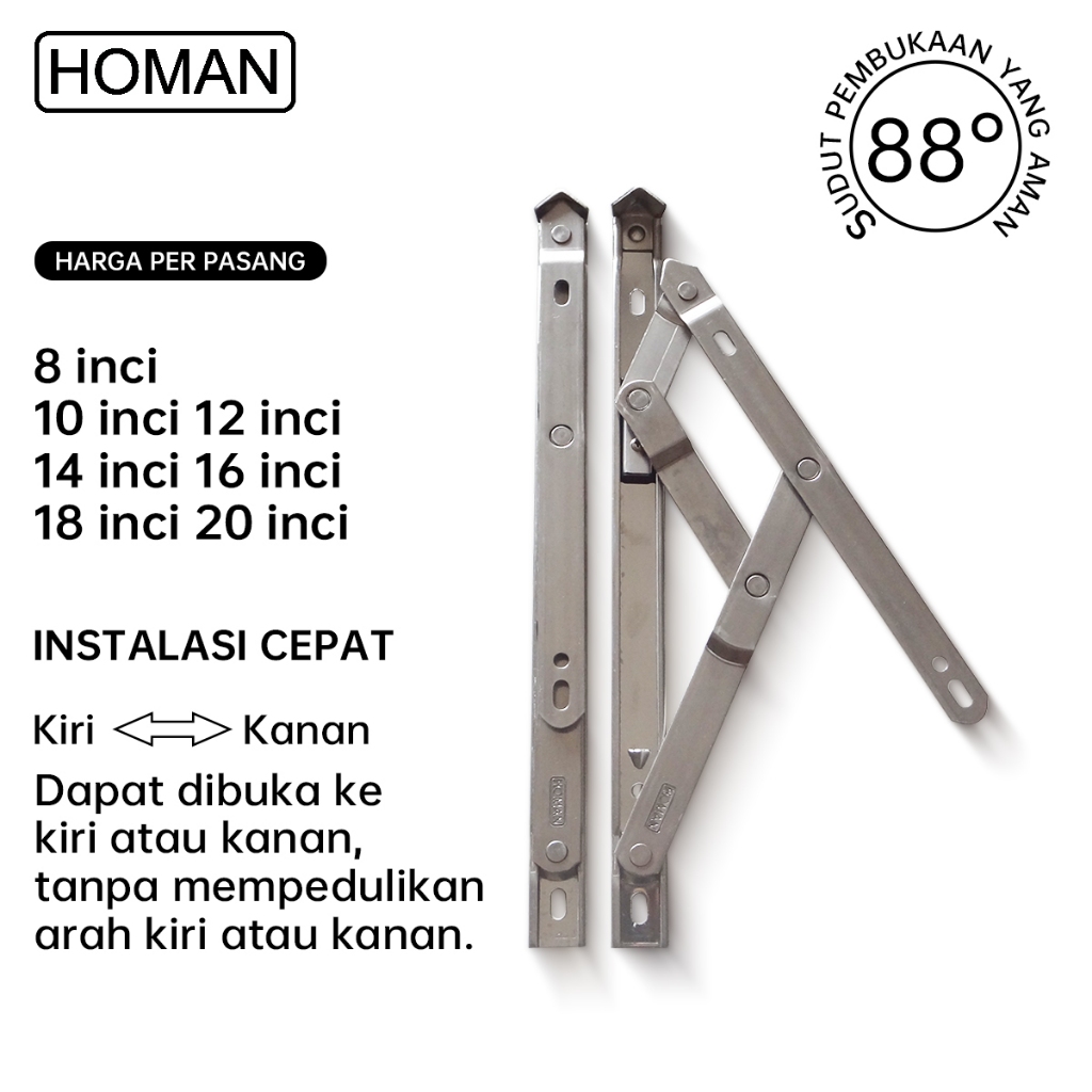 Jual Homan Engsel Casement Jendela Aluminium 12 Inch Inci Modern Engsel ...