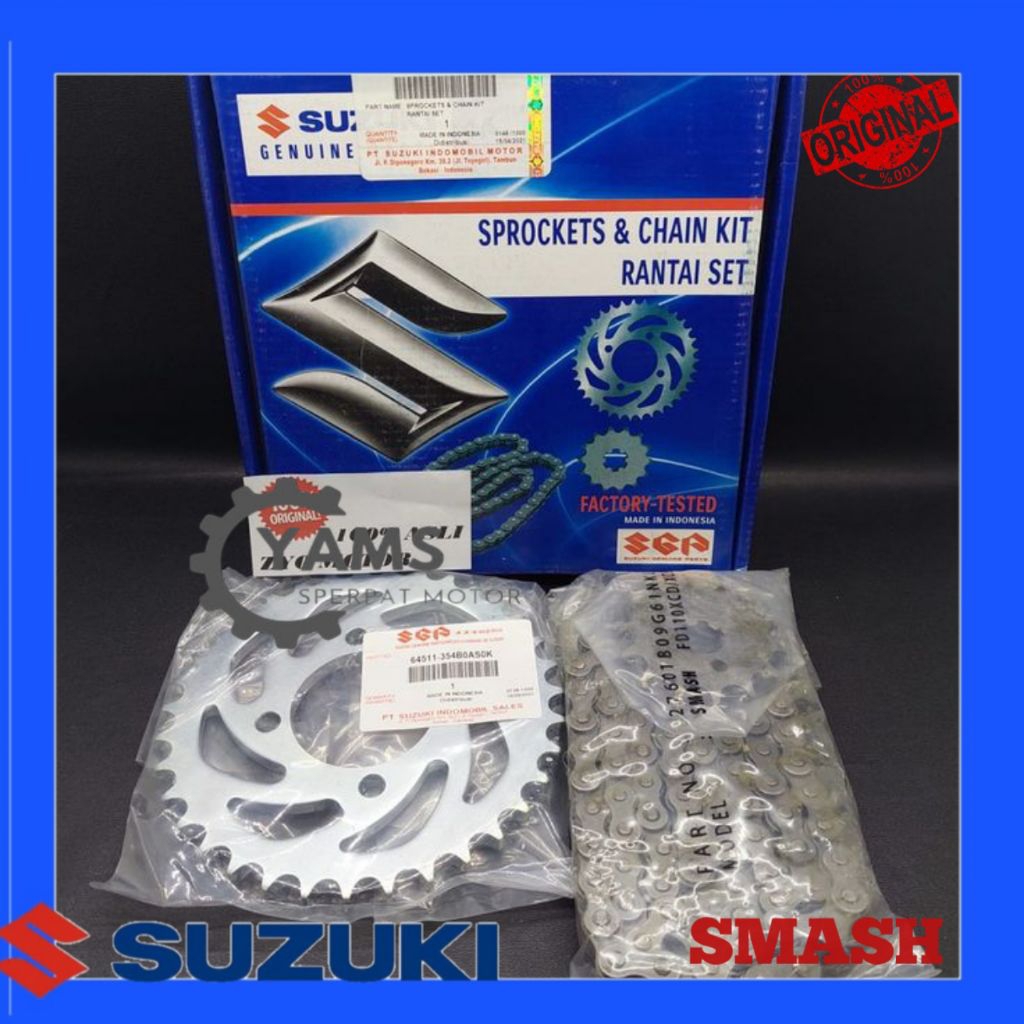 Jual GEAR SET SUZUKI + RANTAI SMASH UNTUK MOTOR SMASH, SMASH NEW ...