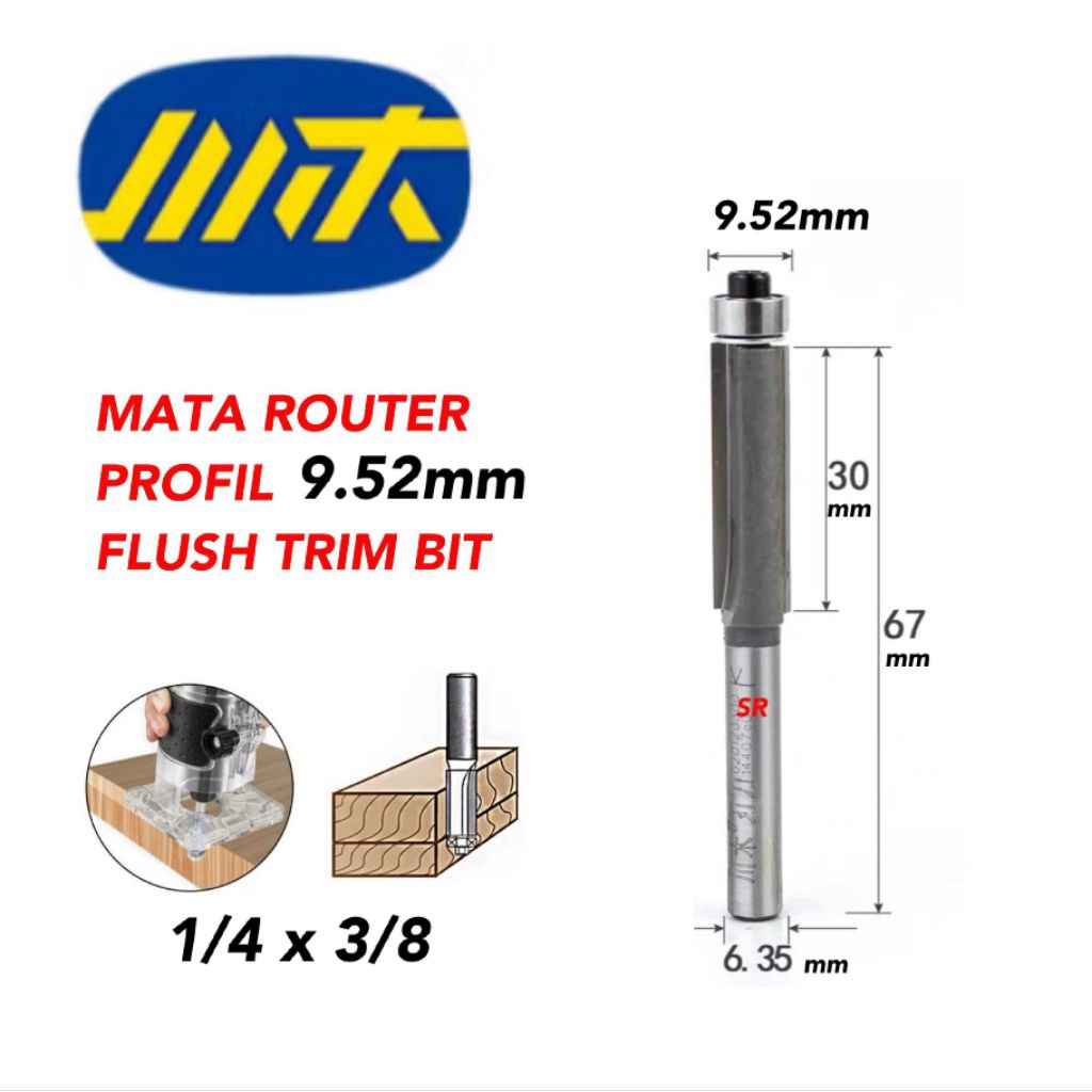 Jual Mata Router/ Profil 10 mm Bearing/ Roda/ Flush Trim Bit CHUAN MU ...