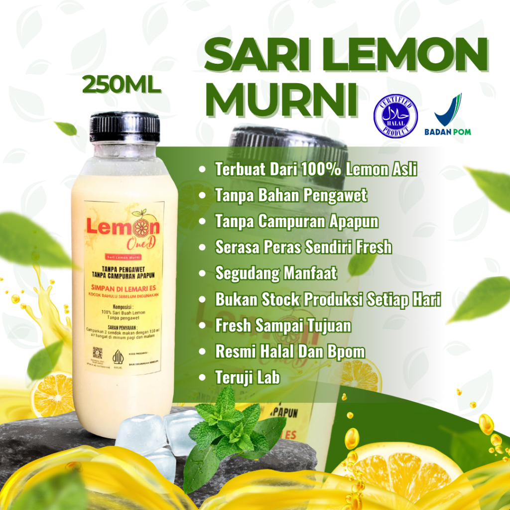 Jual LEMON YOU - Sari Lemon 250ML Alami Tanpa Campuran Untuk Detoks ...
