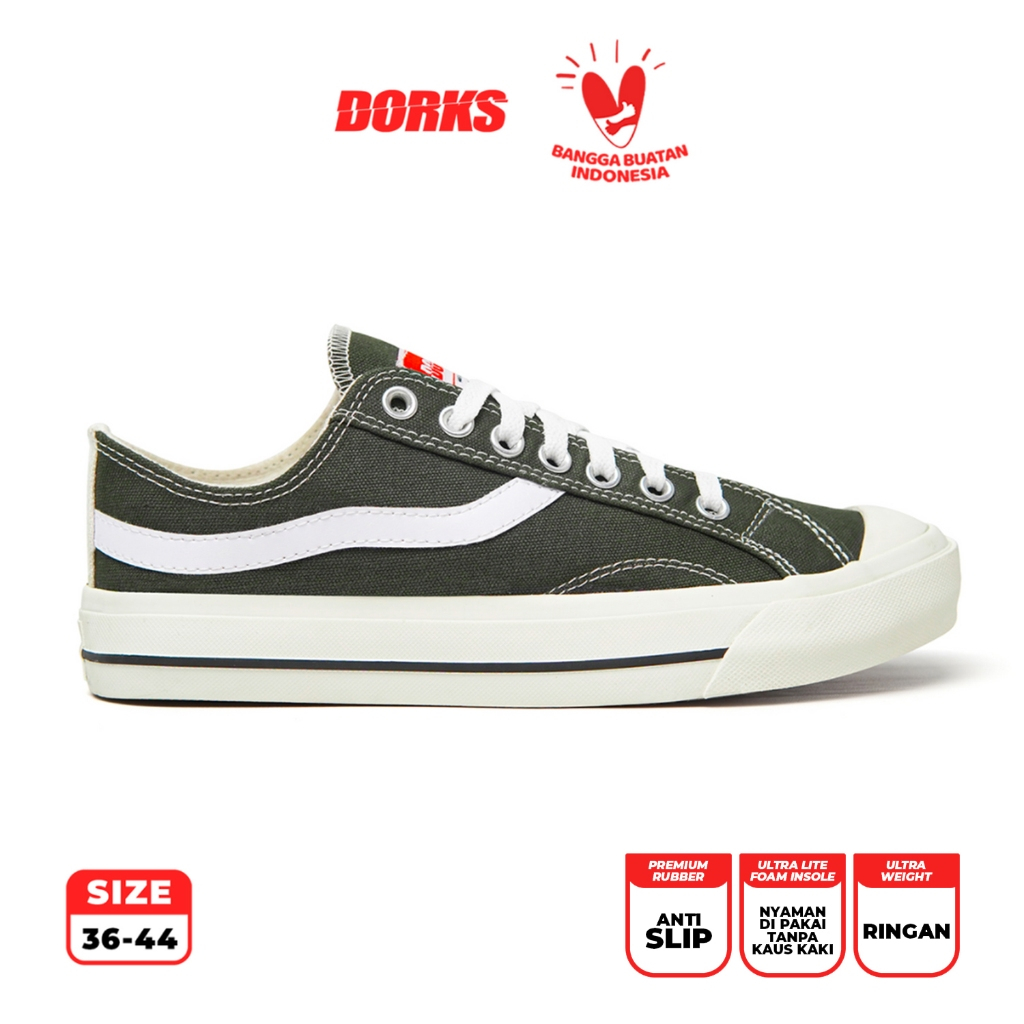 Jual Dorks - Classic Cosplay Olive Green Sepatu Sneakers Casual Pria ...