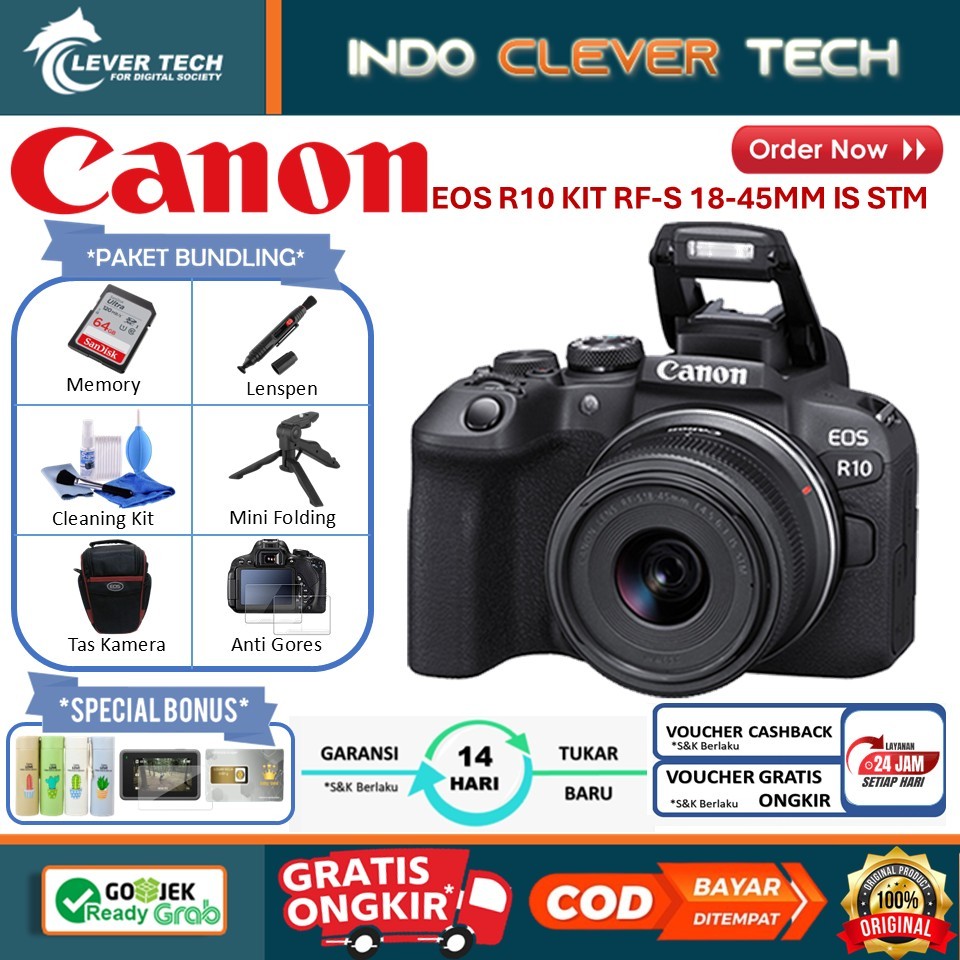 Jual Canon EOS R10 Kit RF-S 18-45mm STM EOS R 10 Kit 18-45 mm - Garansi ...