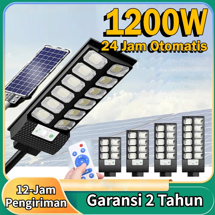 Jual 1200W SOLAR CELL LAMPU 24 JAM OTOMATIS OUTDOOR 0 TAGIHAN LISTRIK ...