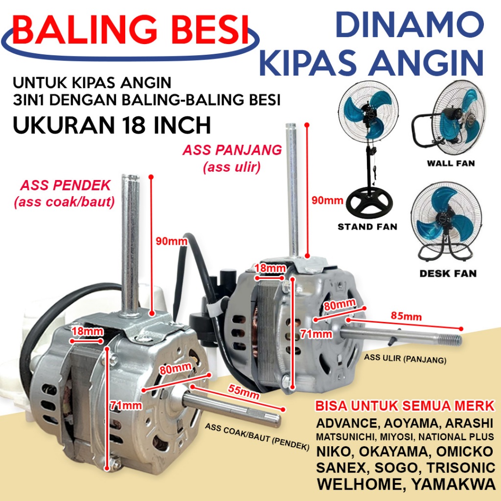 Jual Dinamo Kipas Angin Dinding 3 in 1 RRC China 518 18 inch Baling ...