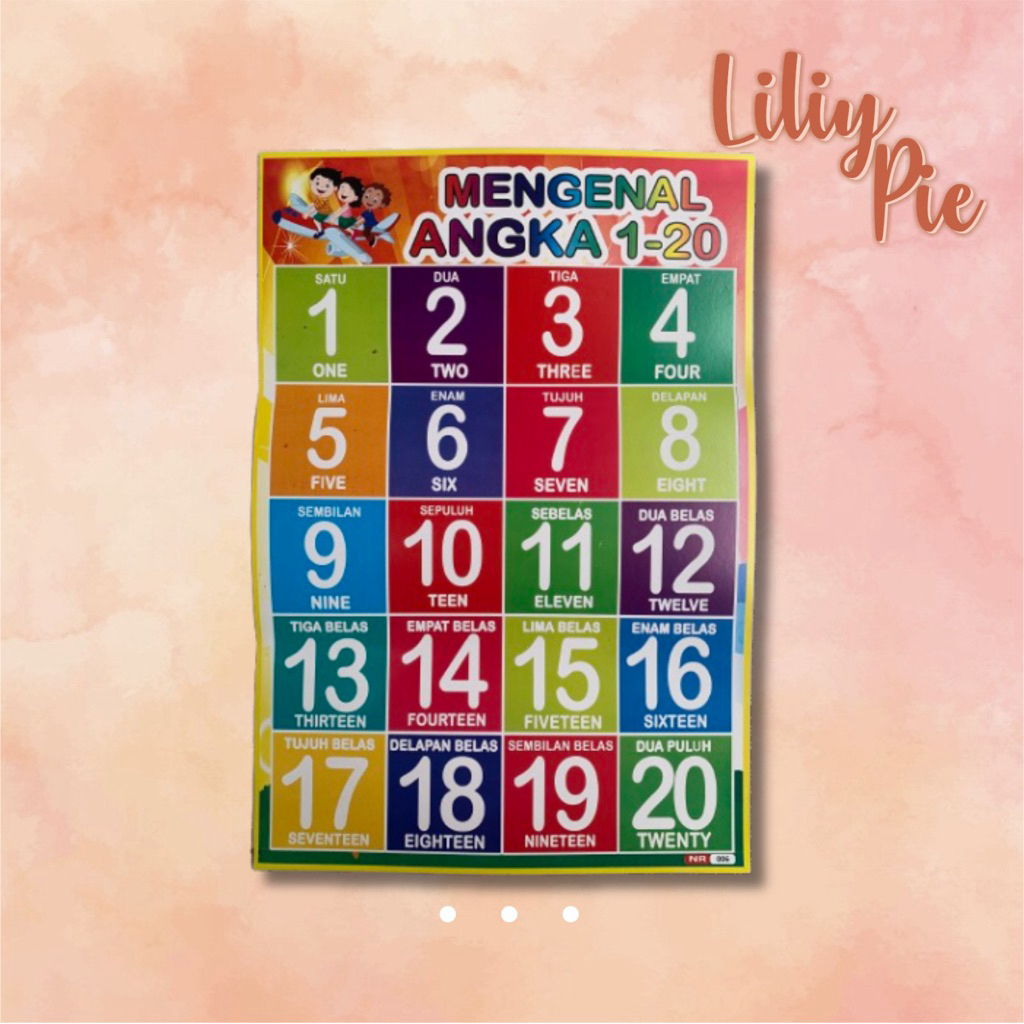 Jual POSTER EDUKASI ANGKA 1-20 • Belajar Anak Balita Bayi Cowok Cewek ...
